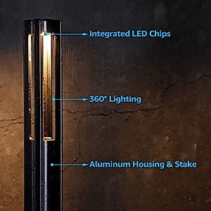 LEONLITE 12-Pack Low Voltage Landscape Lights, Unique Lighting Effects LED 172LM 3W 12-15V AC/DC, IP65, Aluminum Outdoor Driveway/Pathway Light, 3000K Warm White, Black Finish