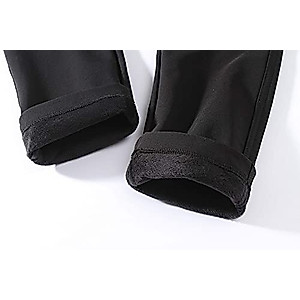 Camii Mia Women's Winter Warm Outdoor Slim Windproof Waterproof Ski Snow Fleece Hiking Pants (27W x 30L, Black)