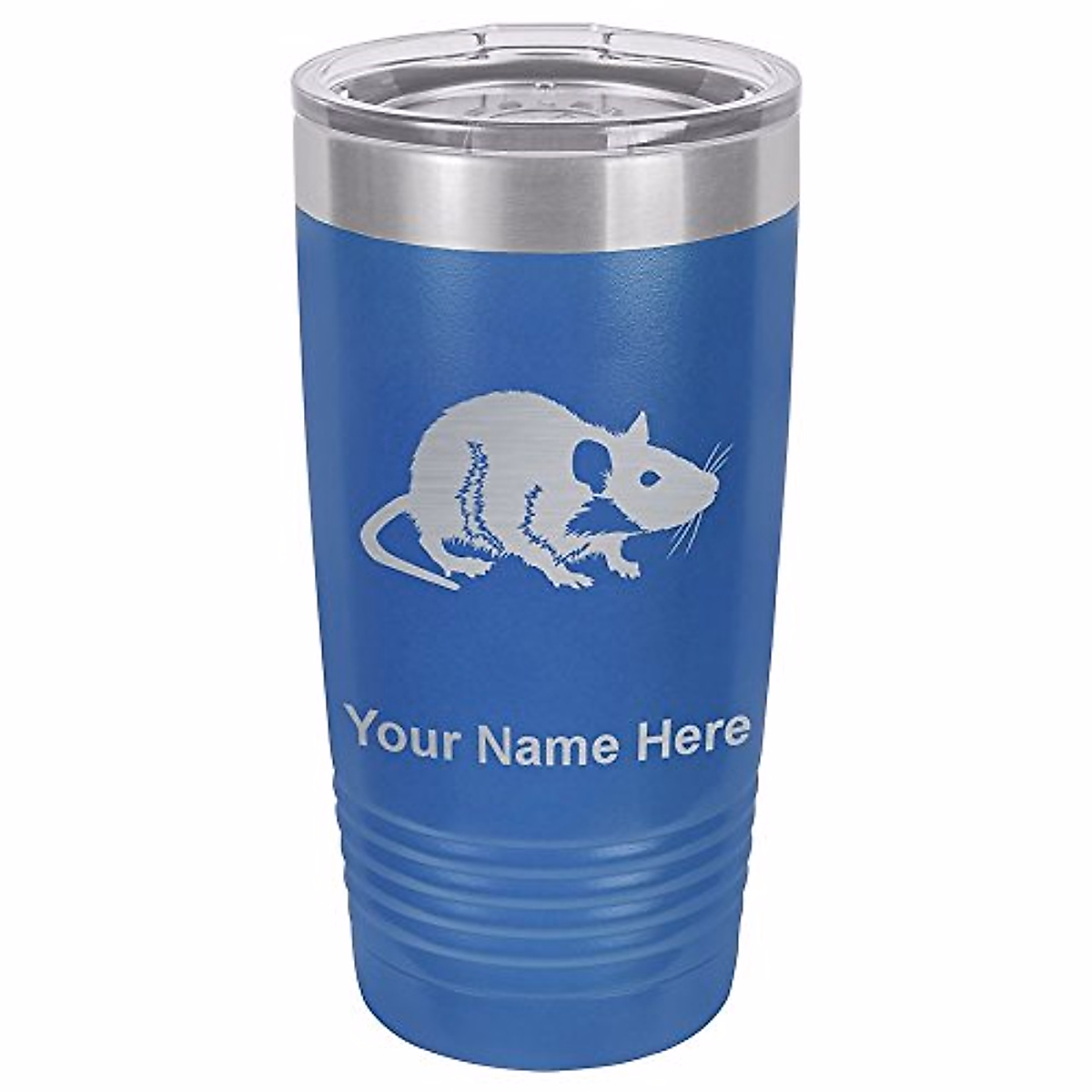 LaserGram 20oz Vacuum Insulated Tumbler Mug, Rat, Personalized Engraving Included (Dark Blue)