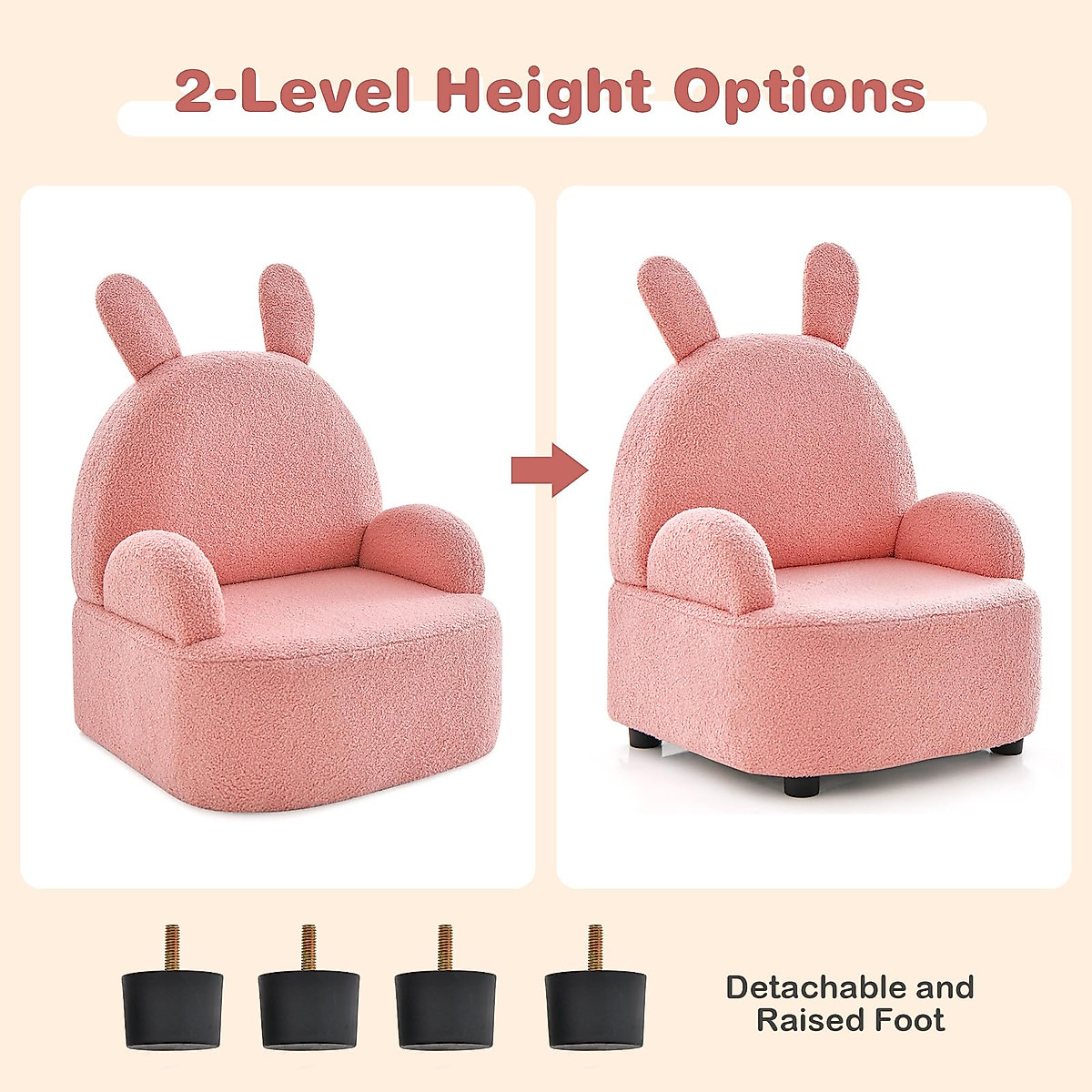 INFANS Kids Sofa, Toddler Armchair Chair with Solid Sturdy Wood Construction Plush Fabric, Upholstered Children Armrest Couch for Nursery Kindergarten Playroom Preschool, Gift for Boys Girls