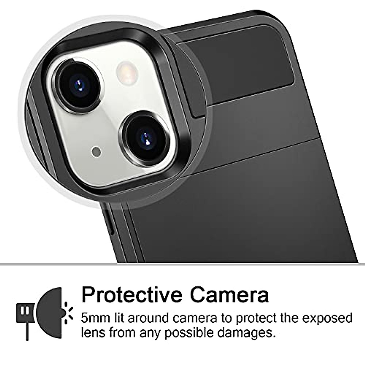 Vofolen Case for iPhone 13 Case Wallet Credit Card Holder ID Slot Sliding Door Hidden Pocket Men Women Anti-Scratch Dual Layer Hybrid Bumper Armor Protective Hard Shell Back Cover for iPhone 13 Black