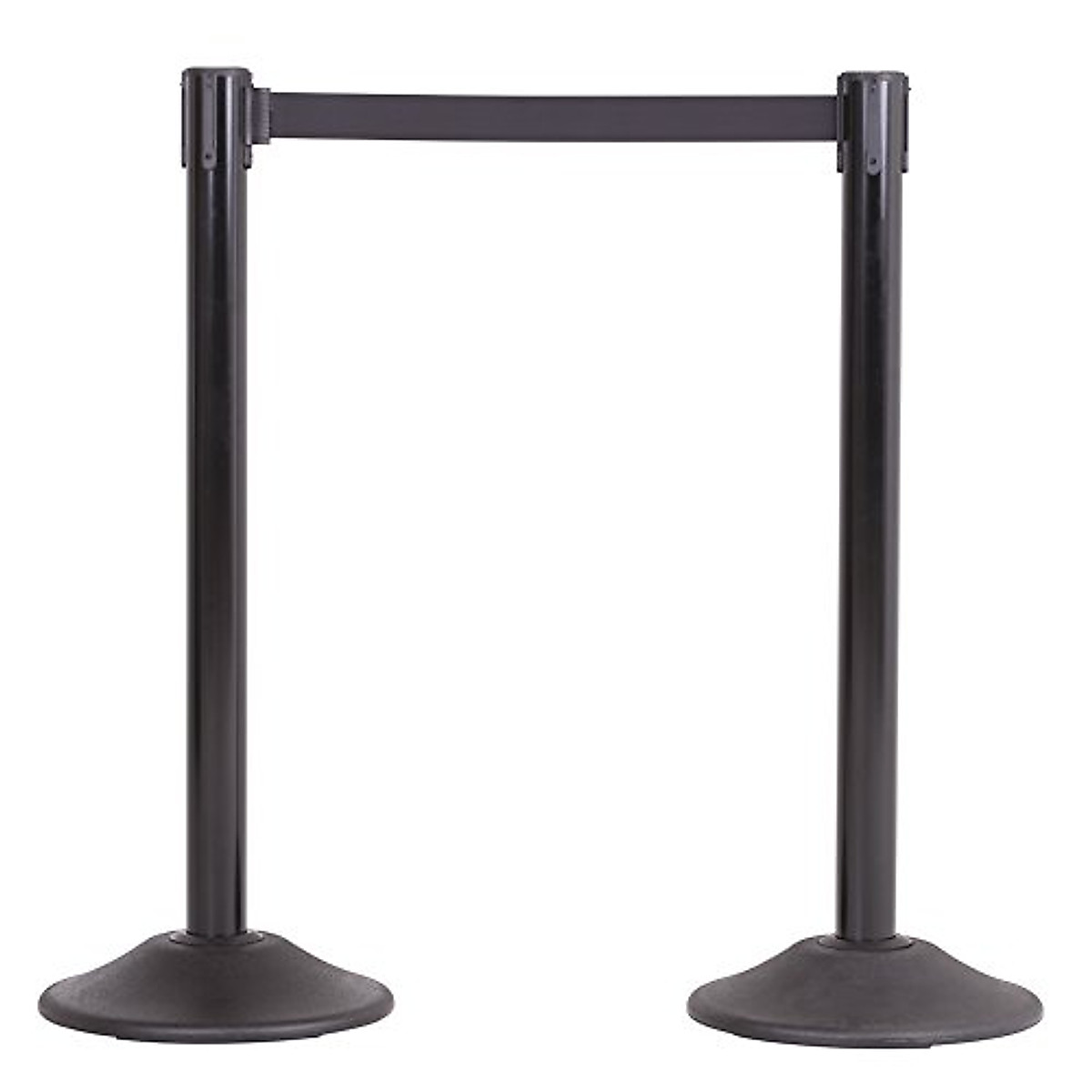 US Weight - U2102EXT Heavy Duty Premium Steel Crowd Control Stanchion with Extended 13-foot Retractable Belt, Black, Two Pack