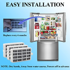 W10311524 AIR1 Refrigerator Air Filter Cartridge Replacement for Whirlpool Kenmore Refrigerator Compatible with Fresh Flow Refrigerator Air Filter, 3 Pack, White