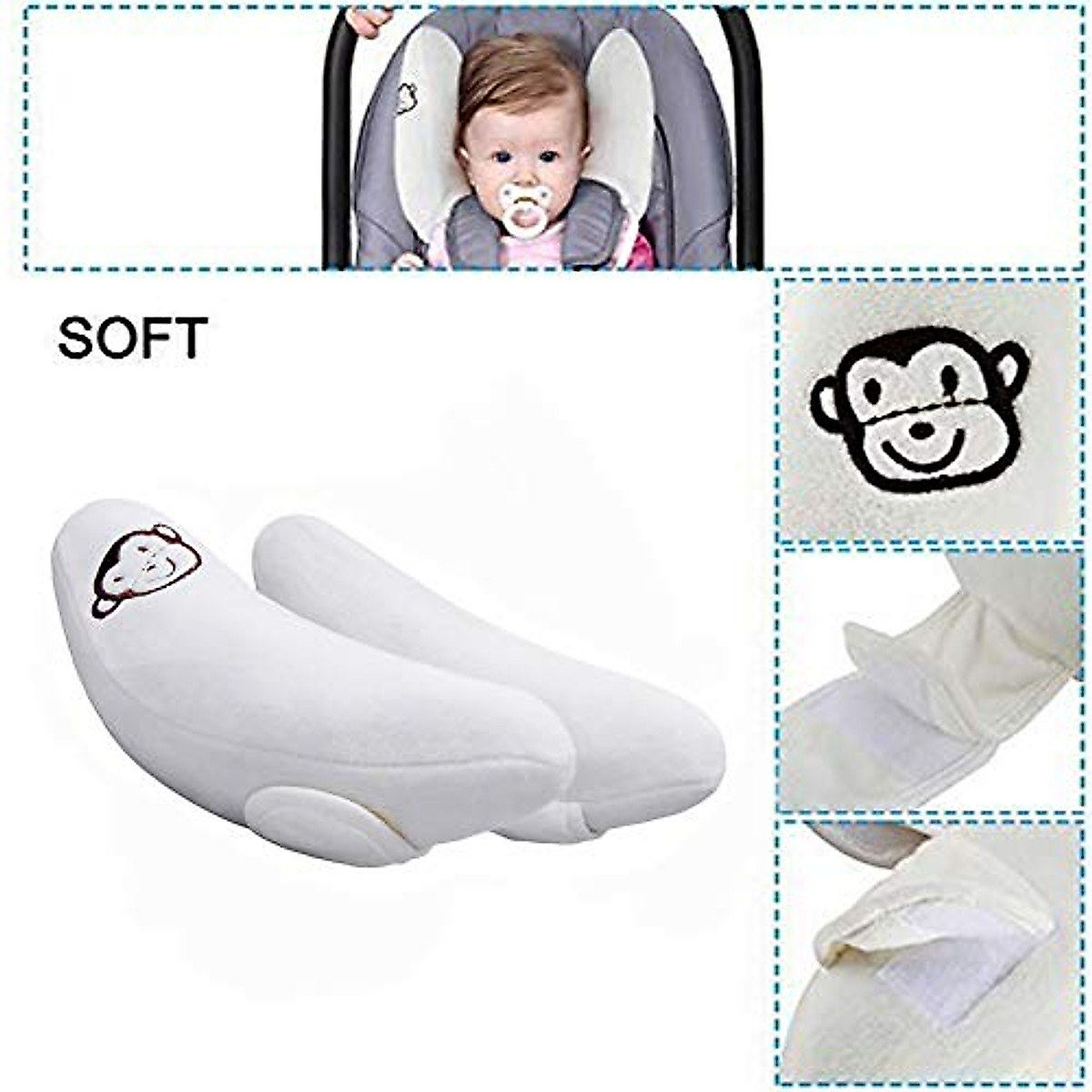 Adjustable Infants and Baby Neck Head Support,U-Shape Children Travel Pillow Cushion for Car Seat,Offers Protection Safety for Kids