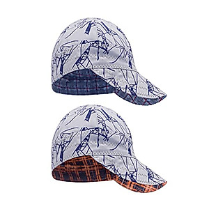 BOCOMAL 2 Pack Welding Cap CAT2 Flame Resistant Midweight 6 Pannel Welder Hats 7 3/8