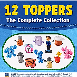 P.M.I. Blue's Clues Toppers for Kids | 12 Topper Blue’s Clues Toys in 1 Pack | Collect All 12 Blue Clues Toys/Mini Toys | Kids’ Toys & Blues Clues Birthday Party Supplies (D)