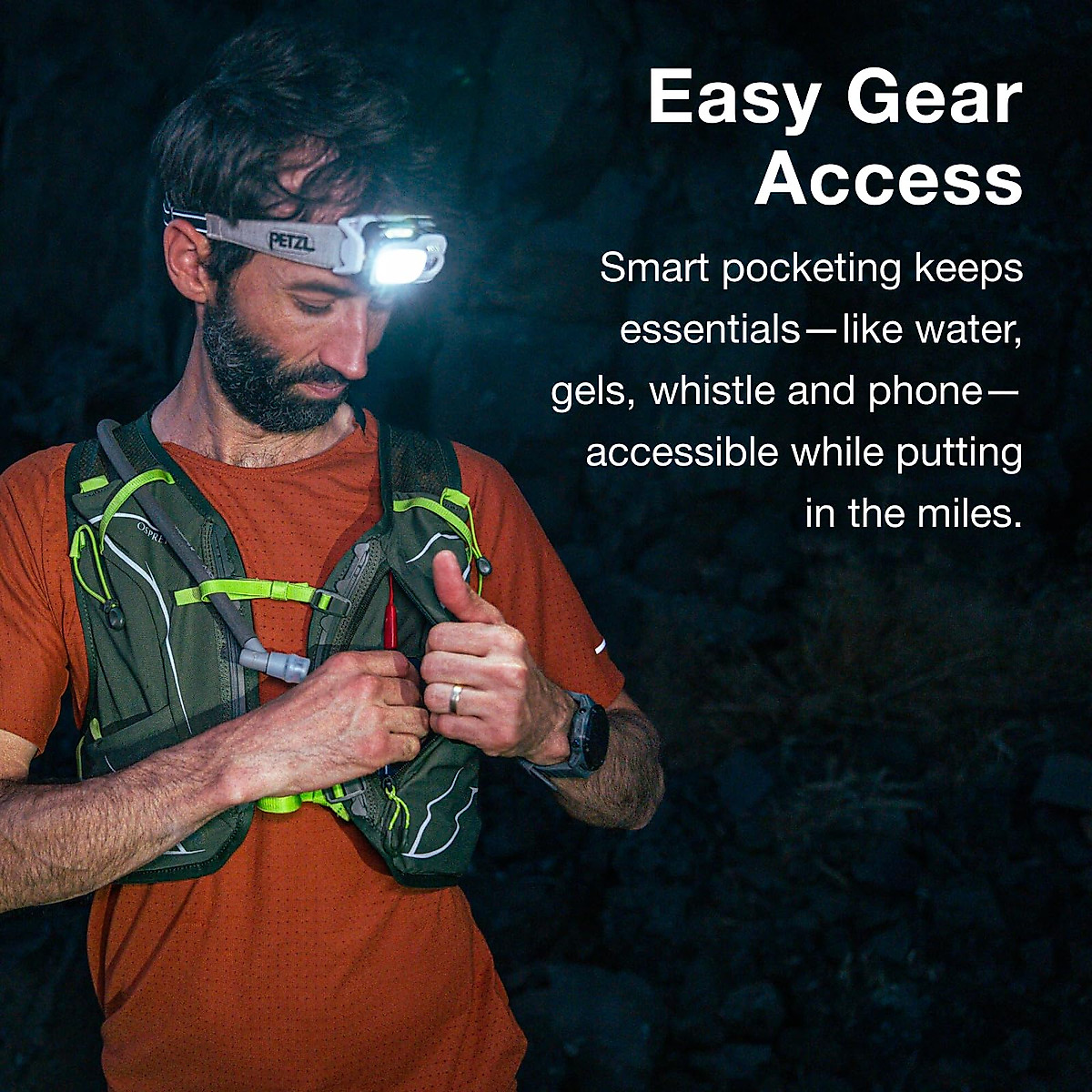 Osprey Duro 15 Men's Running Hydration Vest with Hydraulics Reservoir, Charcoal Grey, Large/X-Large