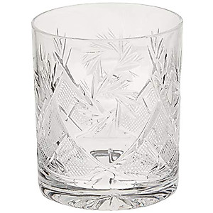 GIFTS PLAZA Set of 6, 11-Oz Hand Made Vintage Russian Crystal Whiskey DOF Rocks Glasses