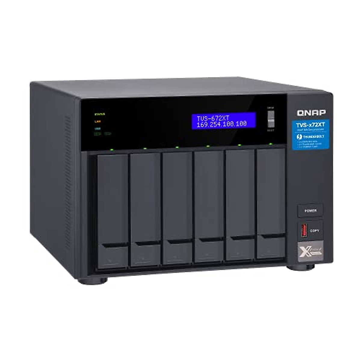 QNAP 6 Bay Thunderbolt NAS with 40TB Storage Capacity, Preconfigured RAID 5 Seagate IronWolf Drives Bundle (TVS-672XT-i3-8G-68S-US)