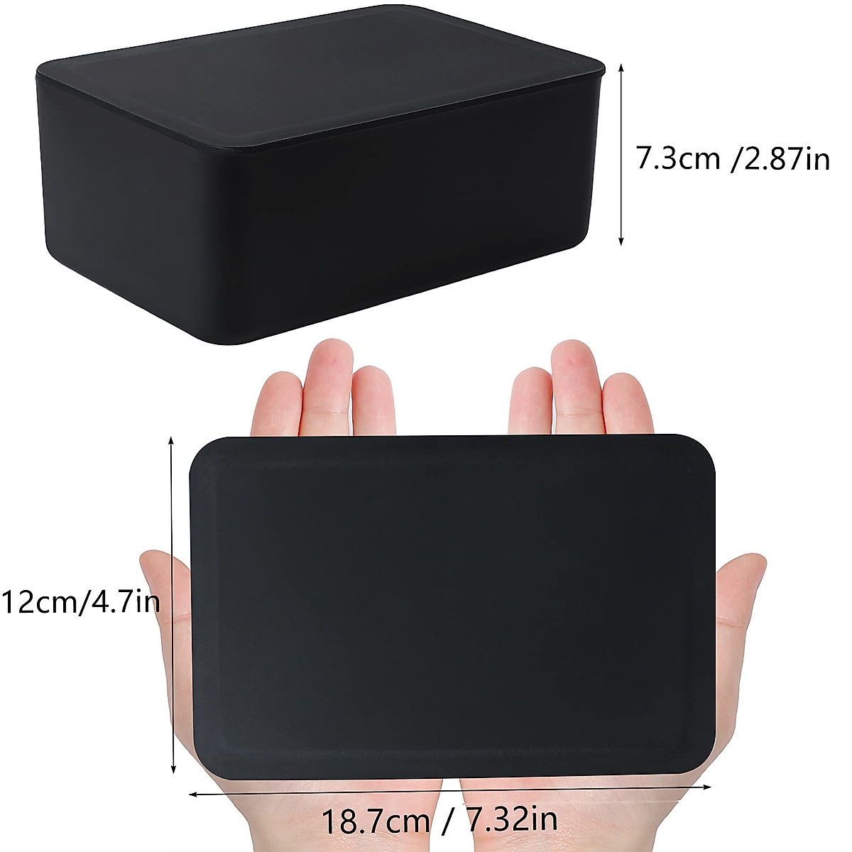 MIKIMIQI Wet Wipes Storage Box, 2 Pack Wipes Dispenser Holder Tissue Storage Boxes Case with Lid Diaper Wipes Dispenser Box Dustproof Napkin Container with Sealing Design (Black)