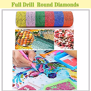 Tiwabb Flower Large Diamond Painting Kits,5D Diamond Painting Kits for Adults Kids DIY Diamond Art Kits Full Round Drill Diamond Dots Painting with Diamonds Gem Art and Crafts Home Decor 20X12inch