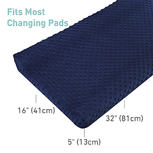 Ultra Soft Minky Dots Plush Changing Table Covers and Travel Baby Changing Pad with Wipes Pocket