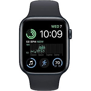Apple Watch SE (2nd Gen) (GPS + Cellular, 40mm) - Midnight Aluminum Case with Midnight Sport Band, S/M (Renewed)