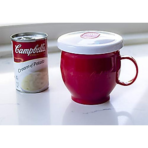 Evriholder Plastic Campbell's Micro Microwave Mug, On-The-Go Soup, Easy Lunch, 22 Ounce, Red (98430-AMZ)