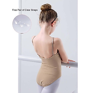 Daydance Girls Nude Leotards Seamless Dance Undergarment for Ballet, Gymnastics with Adjustable