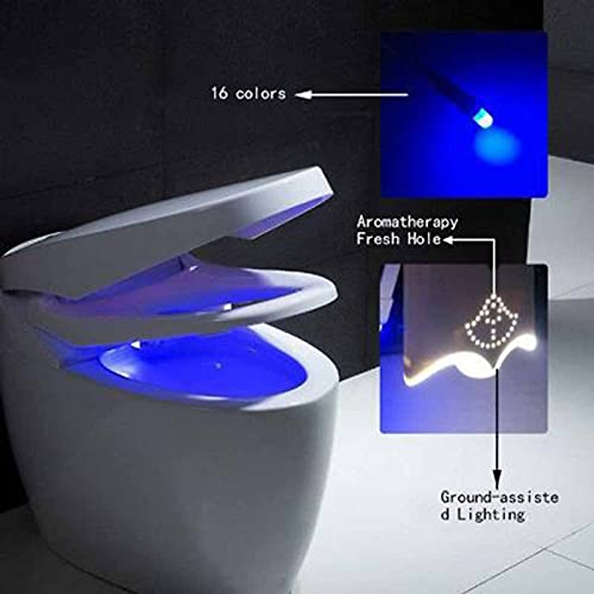 SNOMYRS Toilet Night Light with Motion Sensor 16 Color Changing LED Nightlights Fun Bathroom Lighting Add on Toilet Bowl Seat for Men Dad Kids Toddlers