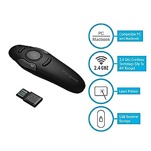 Targus Wireless Presenter Laser Pointer for Professional Presentation with Simple Control, Bluetooth Connection (AMP16US-52)