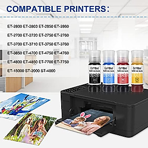 CoYlBod Dye Refill Ink Bottle Compatible T502 T512 T522 USE with ET-2720 ET-2800 ET-2803 ET-2850 ET-3850 ET-4700 ET-4750 ET-4760 ET-15000 Printer Black, Cyan, Magenta, Yellow (NOT Sublimation Ink)