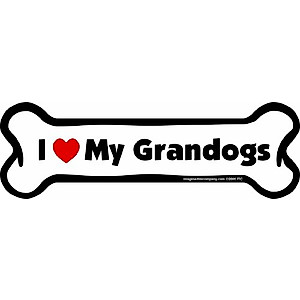 Car Magnet-Bone-I Love My Grandogs- 2" x 7"
