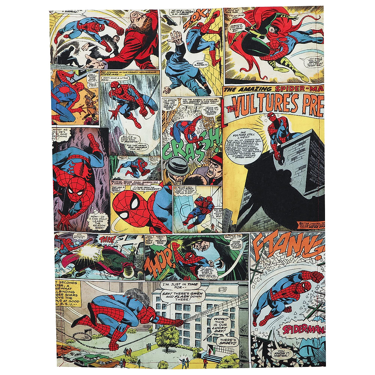 Marvel Spider-Man Retro Comic Book Style Kitchen Dish Towel and Pot Holder Set Multicolored