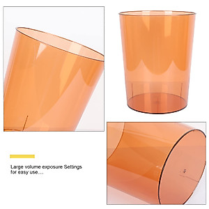 Amosfun Plastic Slim Round Small Trash Can Wastebasket Garbage Container Bin Pot for Bathroom Bedroom Kitchen Home Office Orange