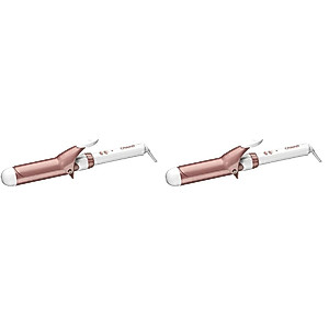 Conair Double Ceramic 1 1/2-Inch Curling Iron, 1 ½ inch Barrel Produces Soft Waves – for use on Medium and Long Hair (Pack of 2)