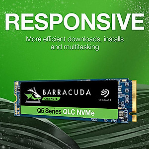 Seagate Barracuda Q5 2TB Internal SSD - M.2 NVMe PCIe Gen3 ×4, 3D QLC for Desktop or Laptop, 1-Year Rescue Services (ZP2000CV3A001)