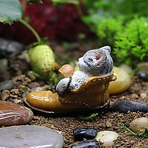 DANGN Fun Cute cat Micro Landscape Decoration Lucky Mini cat Fairy Tale Garden Micro Landscape Home Garden Decoration Plant Bonsai Bonsai Decoration (2 Pieces)