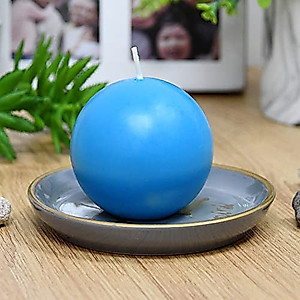 Zest Candle 6-Piece Ball Candles, 3-Inch, Turquoise