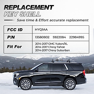 Key Fob for GMC Yukon Chevy Tahoe /Suburban HYQ1AA 2014 2015 2016 2017 Keyless Entry Key Shell case Cover