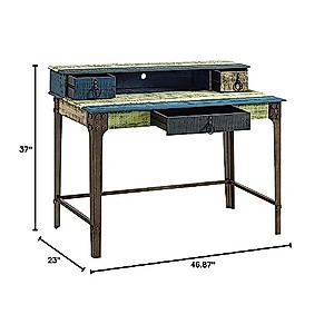 Powell Furniture Calypso Desk, Wood with Multi Color Accents, , 46.75 x 37 x 23.13