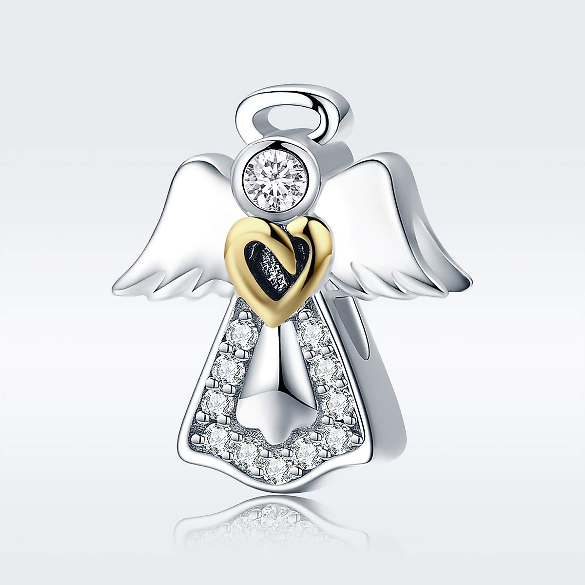 MallDou Jewelry Angel Wing Charm 18K Gold Plated Bead Charms for Charms Bracelet Necklace Christmas Gifts