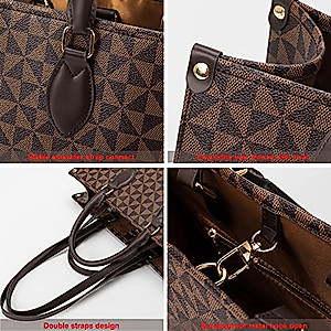 Alena Culian Womens Leather Handbag With Shoulder Strap Foral Pattern PVC Top Handle Large Tote Satchel Crossbody Shoulder Bags (White)