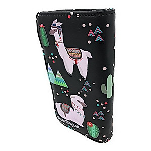 Shag Wear Llama Large Wallet for Women Black 7"