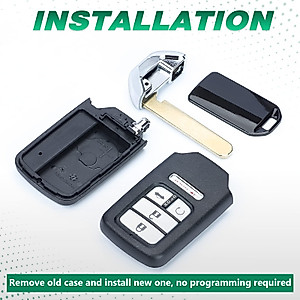 Beefunny Replacement Remote Car Key Shell Case Fob 5 Button for Honda Civic 2016-2018 - KR5V2X (1)