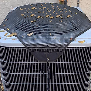 Air Conditioner Covers for Outside Units Central Ac Cover Leaf Guard Heavy Duty Mesh AC Defender for Outdoor Square Units, All Season Black (28 X 28 Inch)