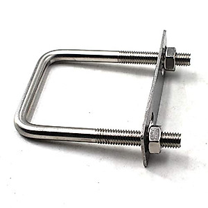 M6x30x70mm Square U Bolt 304 Stainless Steel Tie Down U Bolt (Pack of 4)
