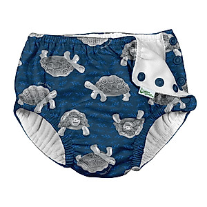 i Play Boys Reusable Absorbent Baby Swim Diapers Navy Tortoises 4T
