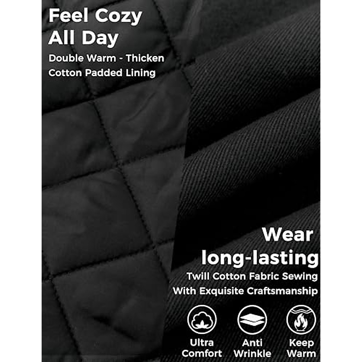 wantdo Women's Warm Thickened Parka Jacket with Removable Hood Black, XL