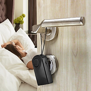 Door Handle Alarm, Home Security Touch Door Sensor 120db Anti Theft Security Alarm Door Knob for Home/Office/Shop/Bank