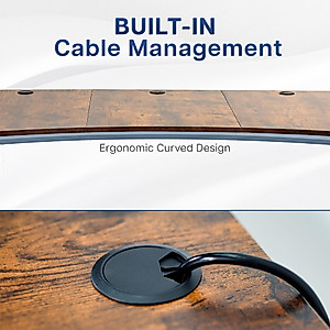 VIVO 63 x 32 inch Universal Table Top for Standard and Sit to Stand Height Adjustable Home and Office Desk Frames, 3 Section Desktop, Vintage Brown, DESK-TOP1N