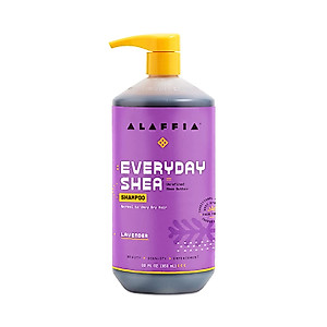 Alaffia EveryDay Shea Shampoo - Normal to Very Dry Hair, Helps Clean with Shea Butter and Coconut Oil, Fair Trade, Lavender, 32 Fl Oz
