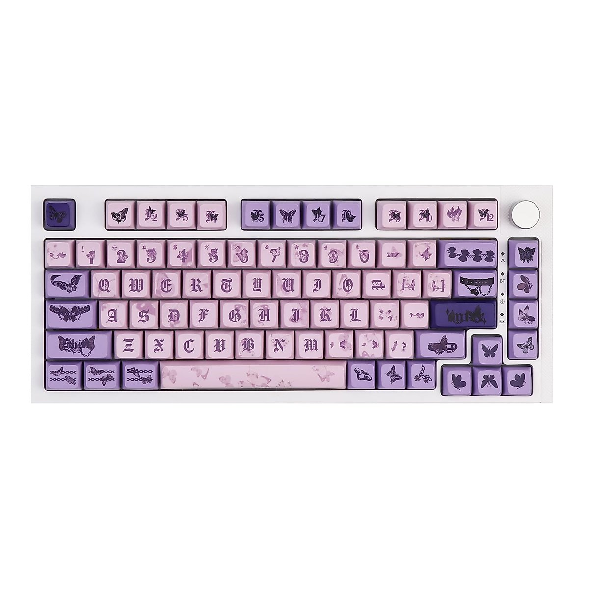 EPOMAKER Butterfly 121 Keys PBT Keycaps, MDA Profile Dye Sublimation Keycaps Set, for Mechanical Gaming Keyboard, Compatible with Cherry Gateron Kailh Otemu MX Structure