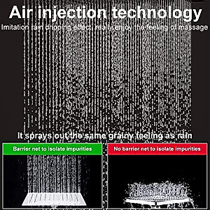 12 Inch Shower Head with Extension Arm 9 Setting Rain Shower Head with Handheld Spray