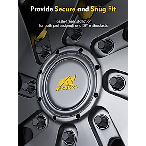 MIKKUPPA M14x1.5 Wheel Lug Nut - Replacement for Chevy Silverado 1500 2500, GMC, Ford, Ram, Aftermarket Wheel - 32pcs Black Closed End Lug Nuts with 1 Socket Key