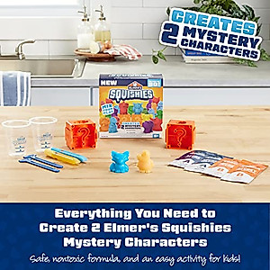 Elmer’s Squishies Kids’ Activity Kit, DIY Squishy Toy Kit Creates 2 Mystery Characters, 12 Piece Kit
