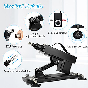 Sex Machine Gun Thrusting Sex Machine Automatic Thrust Dildo Move 400 Times/Minute Speed Adjust Thrusting Dildo Sex Machine for Women and Men Sex Toy with 3XLR Attachments Sex Thrusting Machine