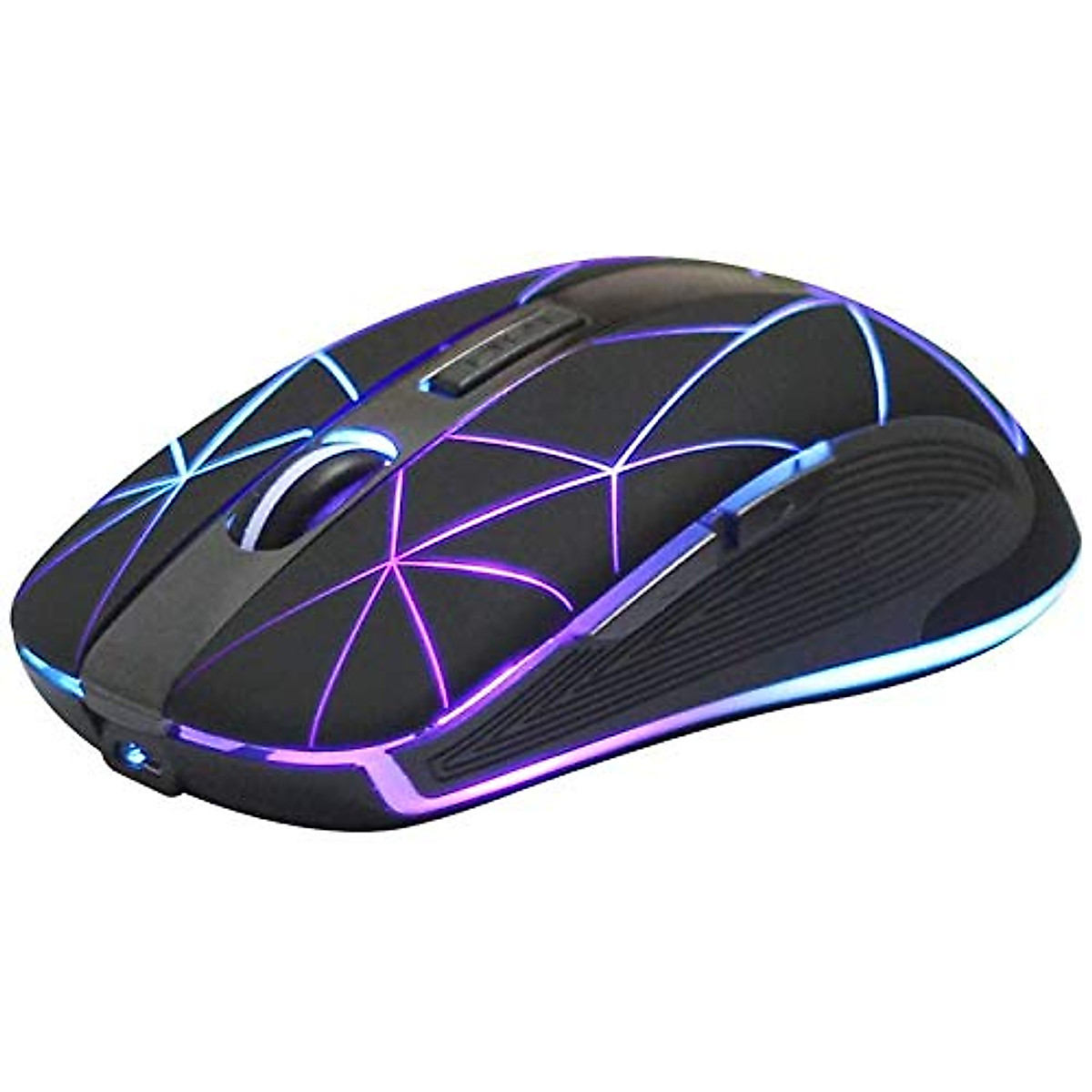 Rii RM200 2.4G Wireless Mouse with USB Nano Receiver, 5 Buttons Rechargeable RGB,3 Adjustable DPI Levels,Colorful Gaming Mouse for Notebook,PC,Computer-Black