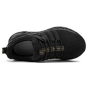koppu Boys Girls Shoes Non-Slip Tennis Shoes Fashion Lightweight Breathable Kids Sneakers for Little Kids/Big Kids（Black 1）