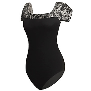 ROYAL SMEELA Ballet Leotards for Women Dance Leotard Short Sleeve Leotards for Ballet Dance Adult Gymnastics Bodysuit